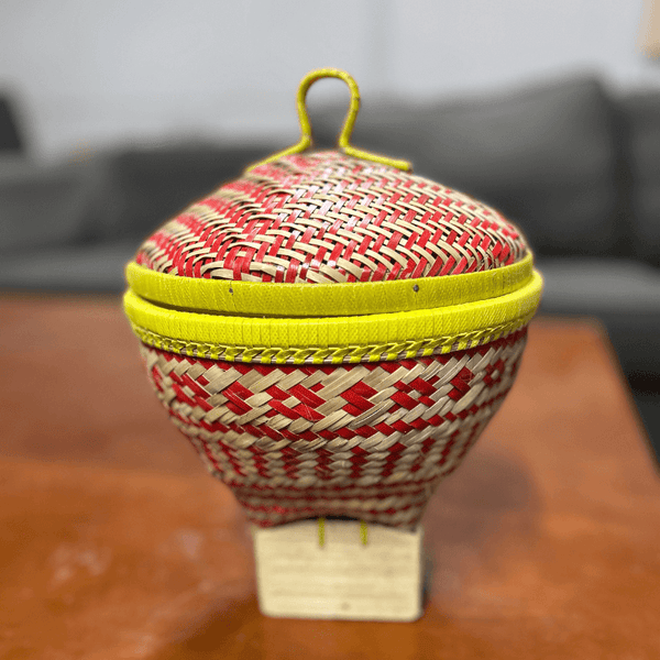 Bakul Rice Basket Batik Premium Merah Kecil - TOKOPOINT.COM
