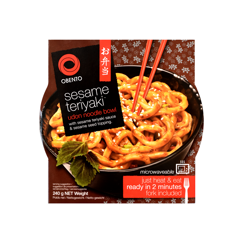 Obento Sesame Teriyaki Udon Noodle Bowl 240g - TOKOPOINT.COM