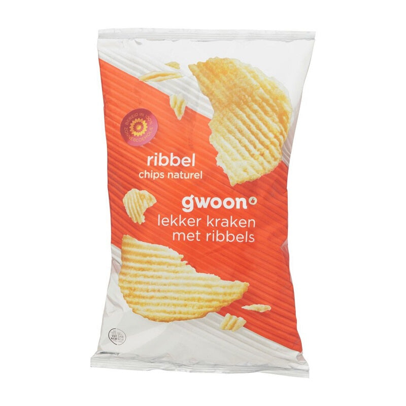 Gwoon Ribbed Chips Natural 250g - TOKOPOINT.COM