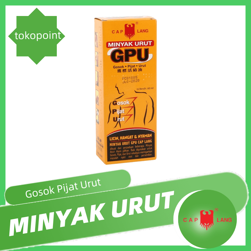 Cap Lang Minyak Gosok Oil for Massage Knead and RUB GPU 60ML ...
