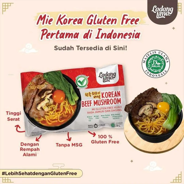 Ladang Lima Korean Noodle GF Mushroom & Beef Gluten Free 198g ...